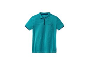 9010497206725 - Herren Funktionspolo mit Zipper   petrol   Größe XL