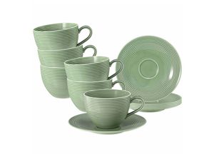 4262517044311 - Milchkaffeetassen mit Untertassen Beat Color Glaze 350 ml 6er Set