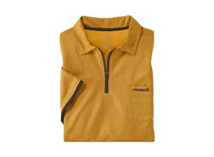 9010497206794 - Herren Funktionspolo mit Zipper   gelb   Größe XXXL