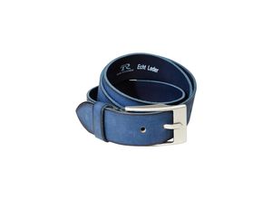 9010497048608 - Ledergürtel im Vintage-Look   blau   Länge 100