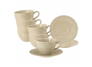 4262517044342 - Milchkaffeetassen mit Untertassen Beat Color Glaze 350 ml 6er Set
