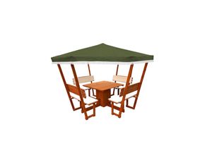 4012379042105 - Pavillon Rosenheim mit grünem Dach Set komplett