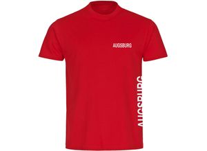 4068859070656 - multifanshop Kinder T-Shirt - Augsburg - Brust & Seite - Druck weiß - Kind