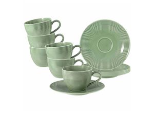 4262517044243 - Kaffeetassen mit Untertassen Beat Color Glaze 260 ml 6er Set