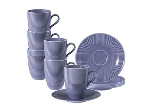 4262517044496 - Henkelbecher mit Untertassen Beat Color Glaze 350 ml 6er Set