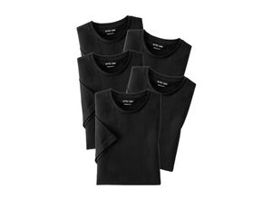 9010497143808 - 5er Pack Herren T-Shirts Rundhals 100% Baumwolle   schwarz   Größe XL