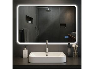 4255716357870 - Badspiegel Jericho mit Beleuchtung Bluetooth-Lautsprecher Anti-Beschlag Badezimmerspiegel Wandspiegel LED dimmbar 3 Licht-Modi