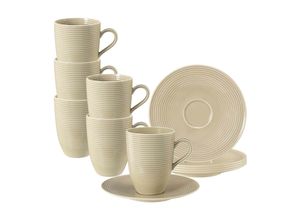 4262517044489 - Henkelbecher mit Untertassen Beat Color Glaze 350 ml 6er Set
