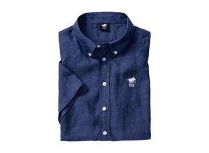 9010497205858 - Herren Baumwoll-Leinen-Mix Hemd kurzarm   dunkelblau   Größe XXXL