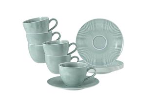 4262517044250 - Kaffeetassen mit Untertassen Beat Color Glaze 260 ml 6er Set