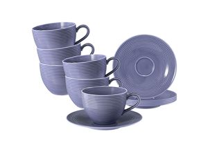4262517044359 - Milchkaffeetassen mit Untertassen Beat Color Glaze 350 ml 6er Set