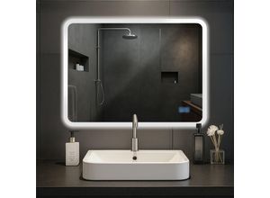 4255716357832 - Badspiegel Jericho mit Beleuchtung Bluetooth-Lautsprecher Anti-Beschlag Badezimmerspiegel Wandspiegel LED dimmbar 3 Licht-Modi