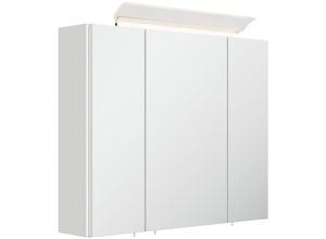 4251982674277 - Spiegelschrank 75cm inkl Design LED-Lampe und Glasböden weiss hochglanz