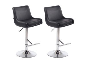 4066708709443 - 2er Set Barhocker Cludo Gestell Metall in Chromoptik Kunstleder Braun