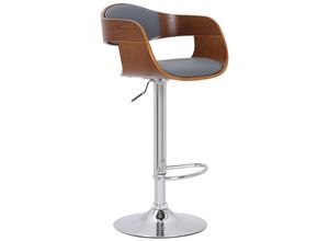 4066708500354 - Barhocker Kingsley Gestell Metall in Chromoptik Holz Kunstleder Walnuss Grau