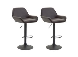 4066708498477 - 2er Set Barhocker Bragnum Gestell schwarz Kunstleder Braun