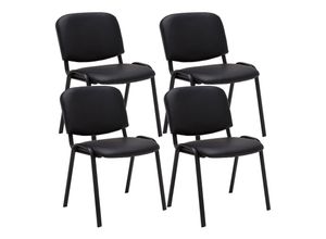 4066708000335 - 4er Set Besucherstuhl Keen Kunstleder mit Gestell Schwarz   Bezug Weiß