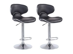 4066708494813 - 2er Set Barhocker Las Palmas Gestell Metall in Chromoptik Kunstleder Gelb