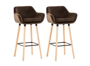 4066708499511 - 2er Set Barhocker Grande Gestell Holz Samt Blau