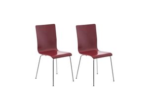 4067872234632 - 2er Set Besucherstuhl Peppo mit Holzsitz und Gestell in Chromoptik Farbe Braun