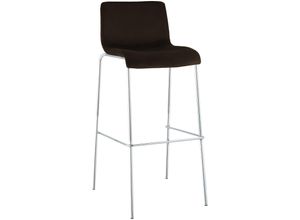 4255716370930 - Barhocker mit Lehne Hover Barstuhl gepolstert mit Samtbezug Tresenstuhl mit Metallgestell Chrom Tresenhocker bis 150 kg belastbar