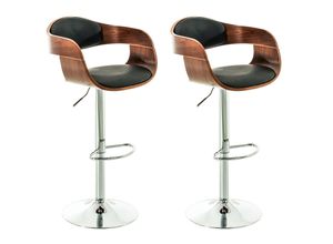 4066708500477 - 2er Set Barhocker Kingsley Holz Kunstleder Natura Schwarz