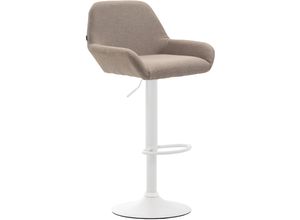 4066708498996 - Barhocker Bragnum Gestell weiß Stoff Braun 4066708498996 - Barhocker Bragnum Gestell weiß Stoff Braun