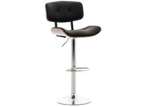 4066708704325 - Barhocker Sarnico Gestell Metall in Chromoptik Sitz Walnuss Kunstleder Schwarz