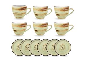 8682455436300 - Wilmax SPIRAL Tassen mit Untertassen 6er-Set 300 ml Porzellan Modern & Elegant