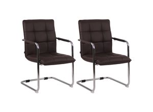 4067872237480 - 2er Set Besucherstühle Gant Kunstleder Gestell Chrom Schwarz 4067872237480 - 2er Set Besucherstühle Gant Kunstleder Gestell Chrom Schwarz