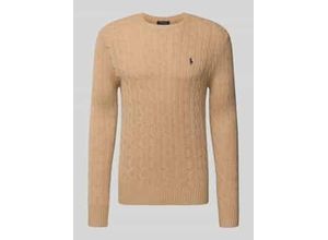 3616539427828 - Zopfmusterpullover aus Kaschmir-Mix mit Logostickerei 3616539427828 - Zopfmusterpullover aus Kaschmir-Mix mit Logostickerei