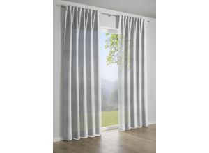4003018361305 - Vorhang Jaquard-Voile Gardinen Gr 245 cm verdeckte Schlaufen 140 cm grau Verdeckte Schlaufen Gardine transparent Polyester Stoff Jaquard-Voile