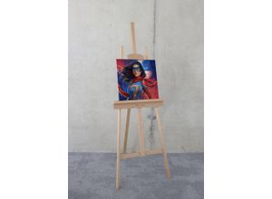 4055065032431 - Leinwandbild KOMAR Miss Marvel - Größe 40 x 40 cm bunt (farbe rahmen braun farbe bild(er) bunt) B40cm H40cm T2cm Papier Holz Bilder Keilrahmenbild mit Echtholzrahmen Kinderzimmer