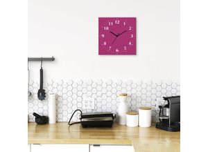 4062144126639 - Wanduhr ARTLAND Uni Trendfarben Wanduhren Gr B H T 30 cm x 30 cm x 03 cm Quarzuhr 12 Ziffern pink Wanduhren wahlweise mit Quarz- oder Funhuhrwerk lautlos ohne Tickgeräusche