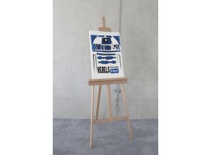 4055065032318 - Leinwandbild KOMAR Star Wars R2D2 More Fun - Größe 40 x 60 cm bunt (farbe rahmen braun farbe bild(er) bunt) B40cm H60cm T2cm Papier Holz Bilder Keilrahmenbild mit Echtholzrahmen Kinderzimmer