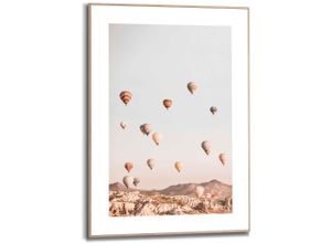 8714597611311 - Bild REINDERS Gerahmtes Heißluftballon Ballonfahrt - Kappadokien Freiheit Bilder Gr B H 50 cm x 70 cm Heißluftballon 1 St grün (khaki) Kunstdrucke