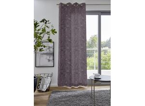 4025358018343 - Vorhang MY HOME FLOWER lila (beere) B135cm H235cm Polyester Gardinen Maß 135 x 235cm monochrom in verschiedenen Farben erhältlich