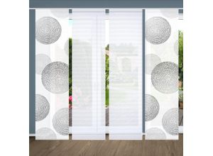 4056751527125 - Schiebegardine HOME IN GREEN GINNY Gr 1 grau B60cm H245cm Polyester Gardinen SET DIGITALDRUCKBAMBUSOPTIK RECYCELT