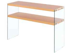 4063074092971 - Konsolentisch KAYOOM Elementary eckige Form viel Ablagefläche gold (gold klar gold) B110cm H75cm T32cm MDF gehärtetes Glas Tische Ablageflächen gehärtetes Glas pflegeleicht unifarbenes Design