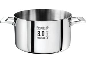 8007163265927 - Fleischtopf PINTINOX Century 30 Töpfe Gr Ø 24 cm + Höhe 14 cm silberfarben (edelstahlfarben) Fleischtopf Kochtopf Fleischtöpfe Topf Boden und Seitenwände komplett aus 3 Schicht Material Induktion