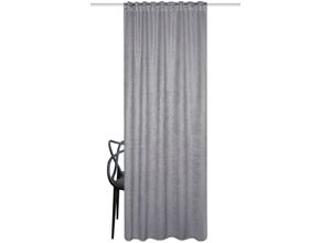 4056751479387 - Vorhang HOME WOHNIDEEN SKILIO Gr 1 grau B135cm H245cm Polyester Gardinen Kombibandschal SKILIO prägedruck