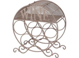 4050223831314 - Weinflaschenhalter AMBIENTE HAUS braun B31cm H33cm L18cm Metall Flaschenhalter
