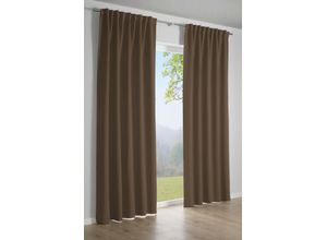 4003018361275 - Gardine Schal mit Gardinenband Dimout Gardinen Gr 245 cm verdeckte Schlaufen 140 cm grau (taupe) Verdeckte Schlaufen Gardine Stoff Dimout