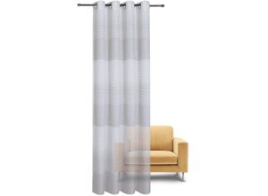 4007863640738 - Vorhang Kelly Gr 1 grau B140cm H235cm Wirkware Baumwolle Polyester Gardinen HxB 235x140 Moderner Ösenschal gestreift