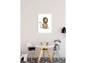 4055065154669 - Bild KOMAR Cute Animal Lion bunt (farbe bild(er) bunt) B30cm H40cm Holz Papier Bilder Wandbild zur Dekoration - ohne Rahmen