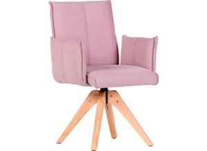 4061915082266 - Drehstuhl GUTMANN FACTORY lila (flieder natur) B64cm H90cm T66cm Stühle mit Massivholzgestell