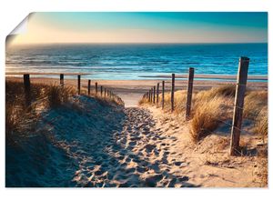 4059745930000 - Wandbild ARTLAND Weg zum Nordseestrand Sonnenuntergang Bilder Gr B H 60 cm x 40 cm Poster Strand Querformat 1 St beige (naturfarben) Bild Metallbild Metallbilder Bilder als Alubild Leinwandbild Wandaufkleber oder Poster in versch Größen