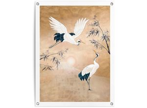 8714597627930 - Poster REINDERS Kraniche in Gold gelb (farbe bild(er) gelb) B60cm H80cm T01cm Leinwand Bilder