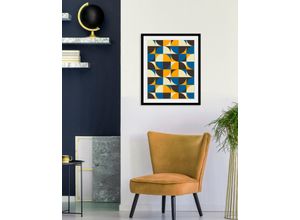 4049009847199 - Bild QUEENCE Sammy bunt (farbe rahmen schwarz farbe bild(er) bunt) B50cm H70cm Acrylglas Papier Holz Bilder HD Premium Poster-Druck inkl Holzrahmen