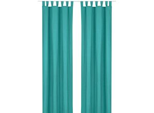 4005385830514 - Vorhang WECKBRODT Sento Gr 1 blau (türkis) B125cm H160cm Baumwolle Polyester Gardinen Baumwolle blickdicht matte Struktur unifarben Gardine Store